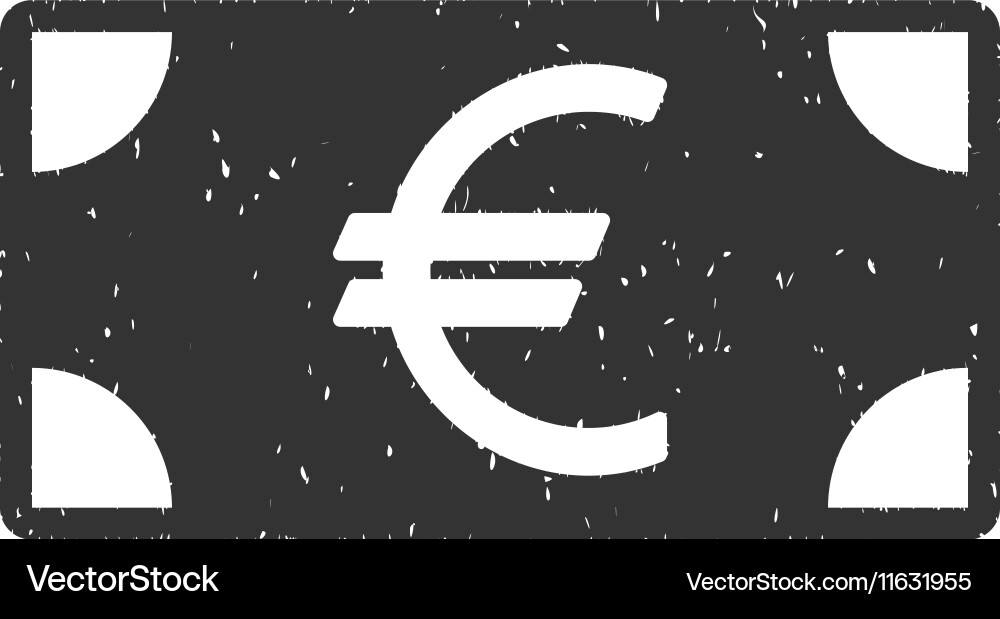 Euro banknote icon rubber stamp Royalty Free Vector Image