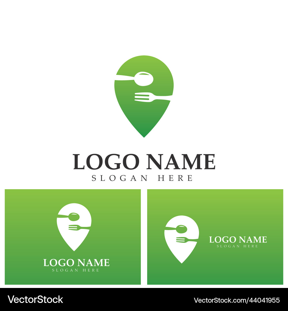 Food point logo design template Royalty Free Vector Image