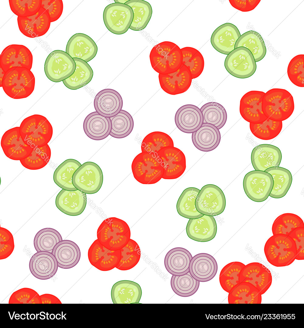 Food seamless pattern with salad ingredients Vector Image
