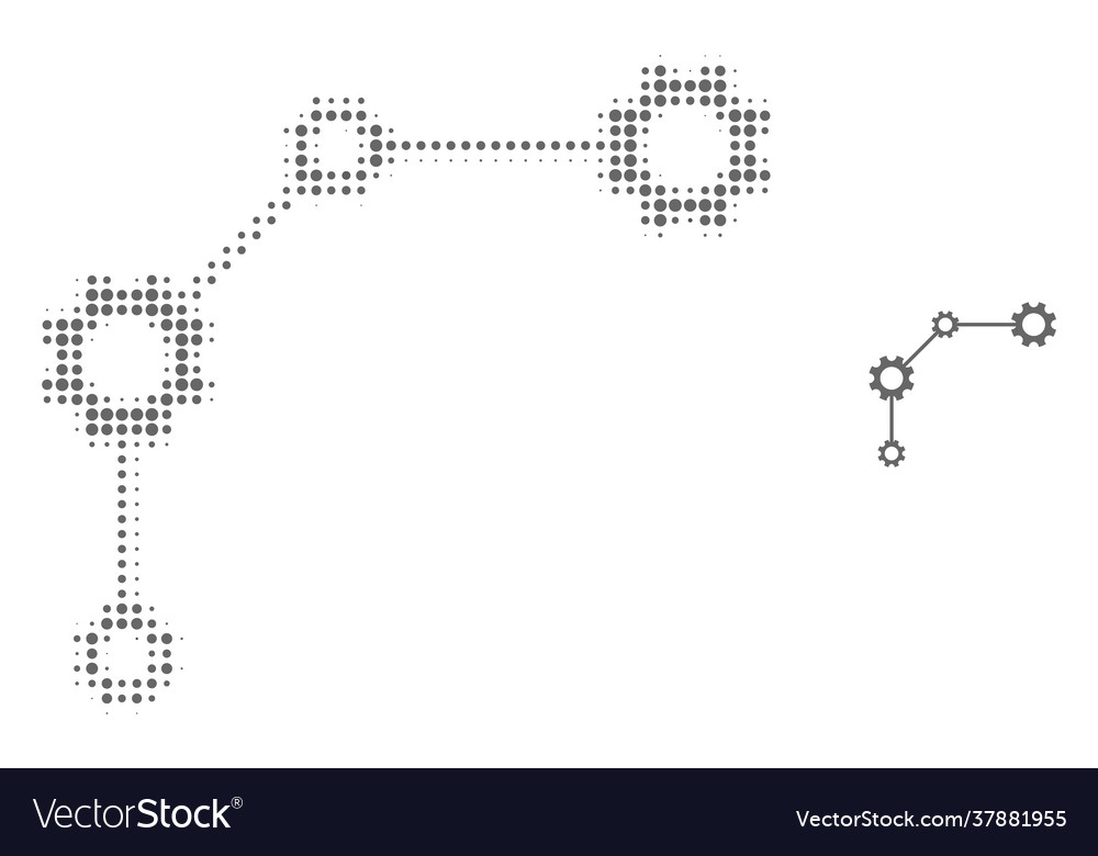 Gear links halftone dot icon Royalty Free Vector Image Gear links halftone dot icon Royalty Free Vector Image