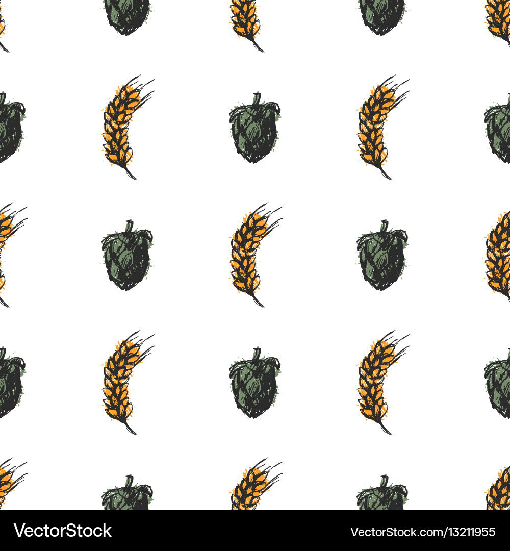 Hop craft sketch visual graphic seamless Vector Image