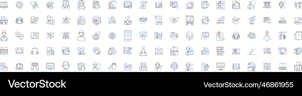 Independent line icons collection autonomy Vector Image