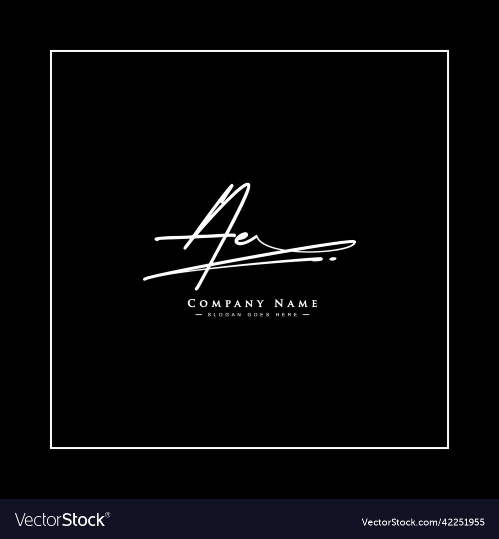 Initial letter ae logo - handwritten signature Vector Image