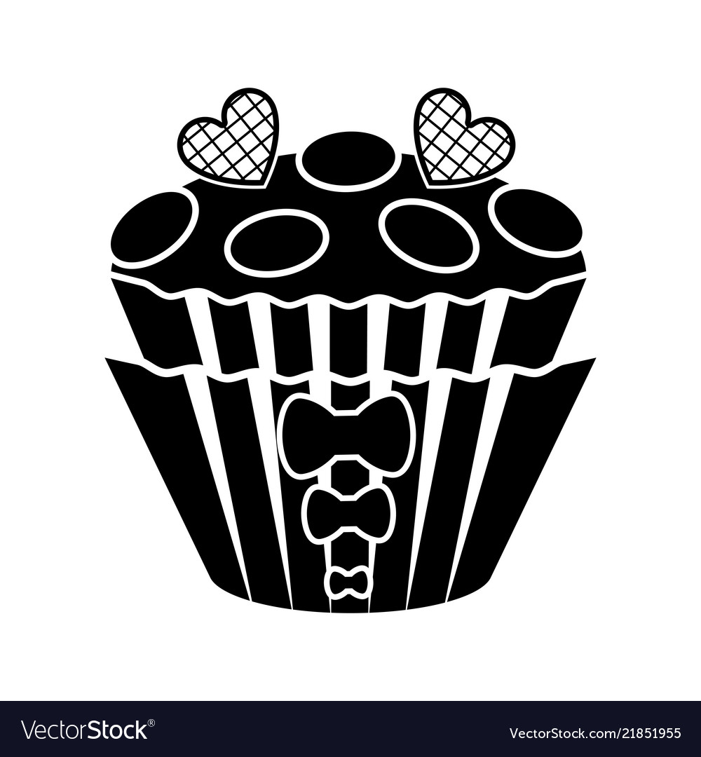Isolated Cupcake Silhouette Icon Royalty Free Vector Image
