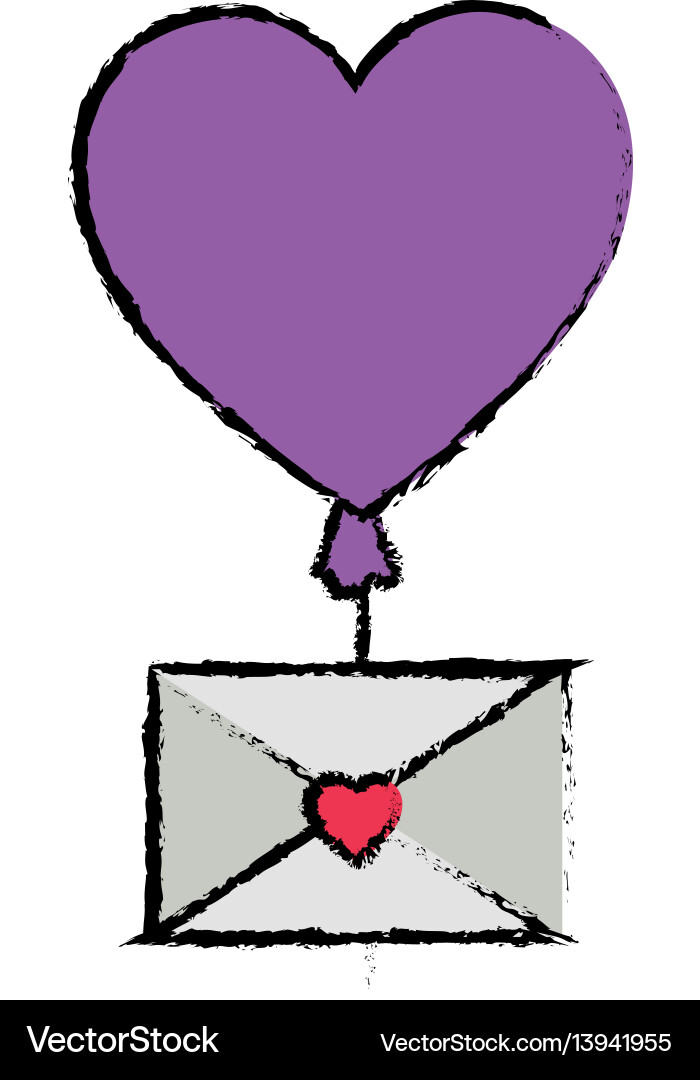 Love card with heart Royalty Free Vector Image