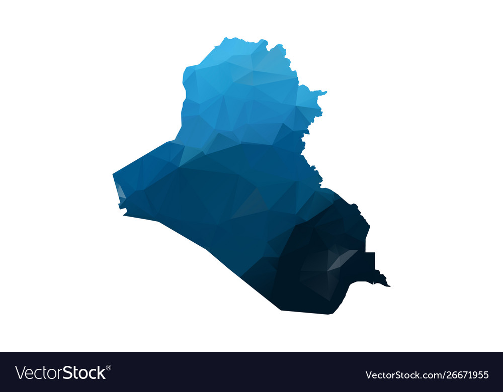 Map - blue geometric rumpled triangular low poly Vector Image