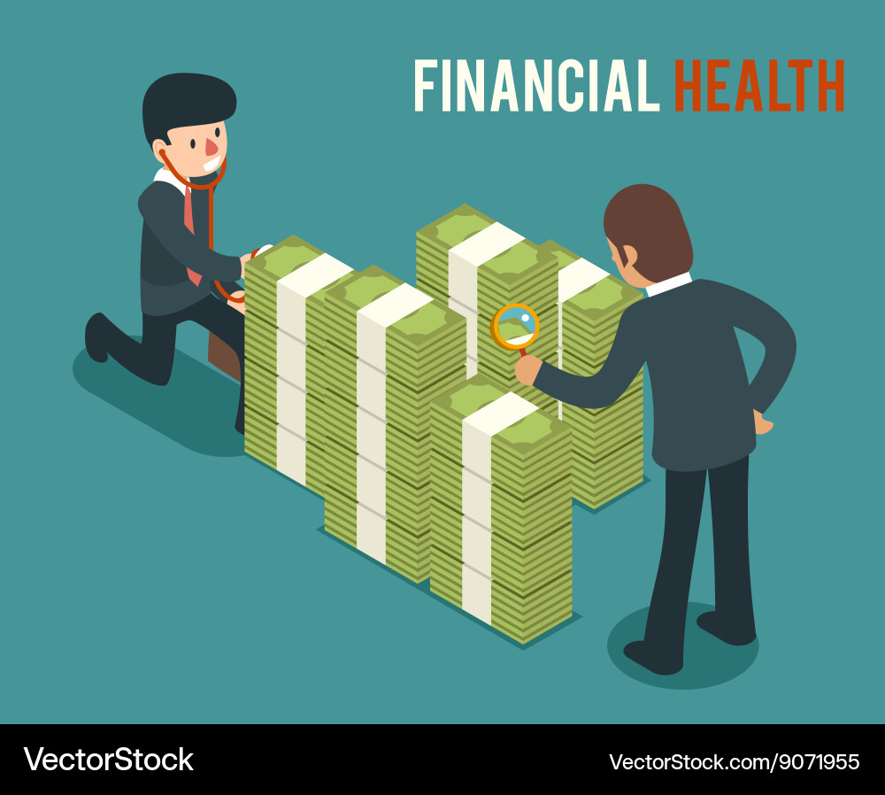 Money health isometric 3d Royalty Free Vector Image