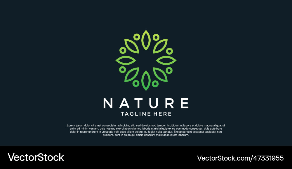 Nature logo design with unique concept premium Vector Image