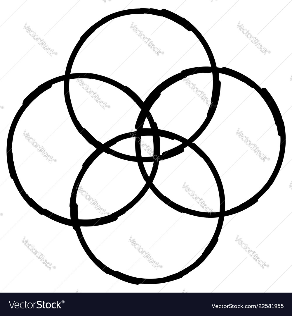 Overlapping basic shapes abstract element Vector Image