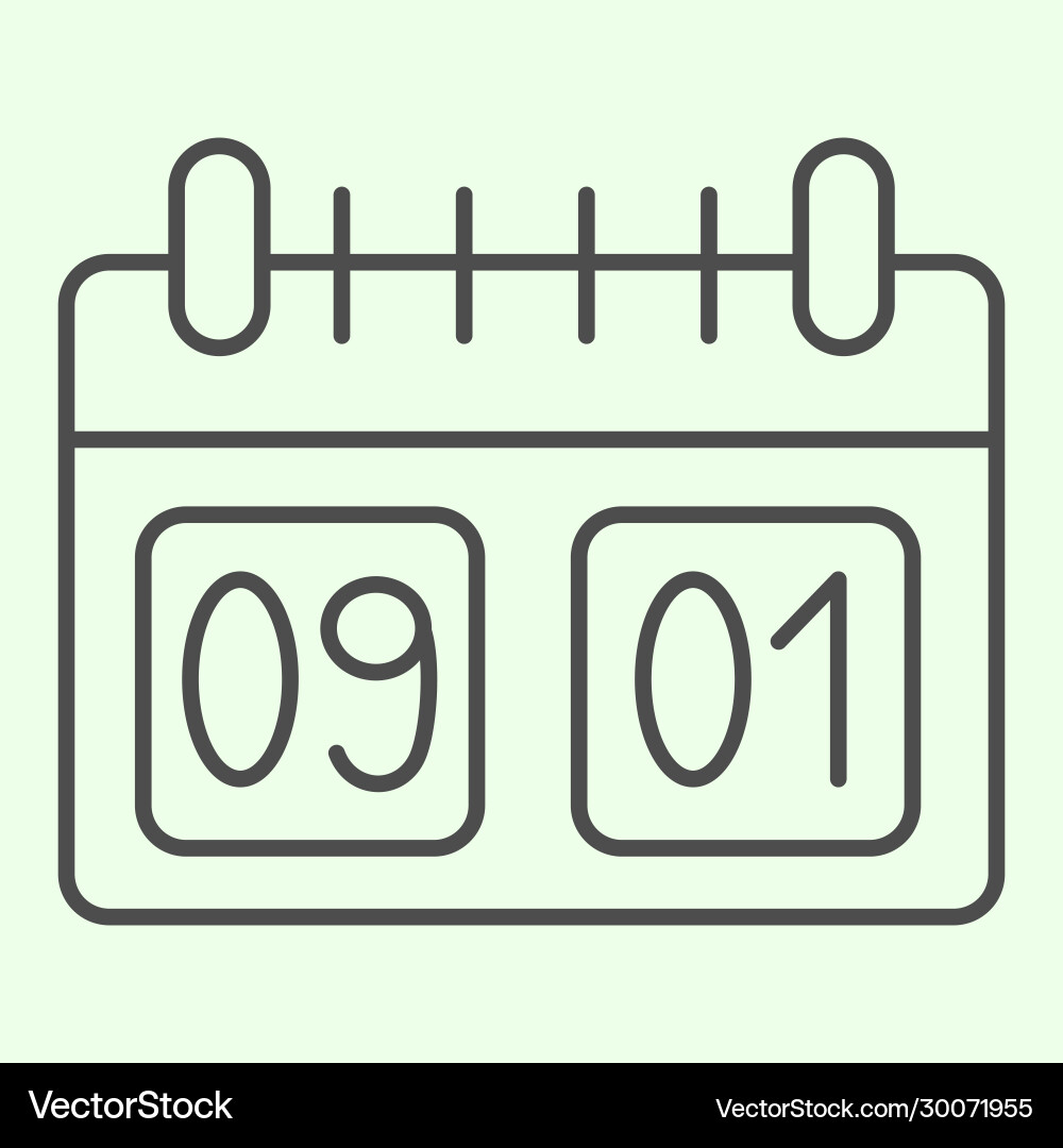 School calendar thin line icon calendar Royalty Free Vector