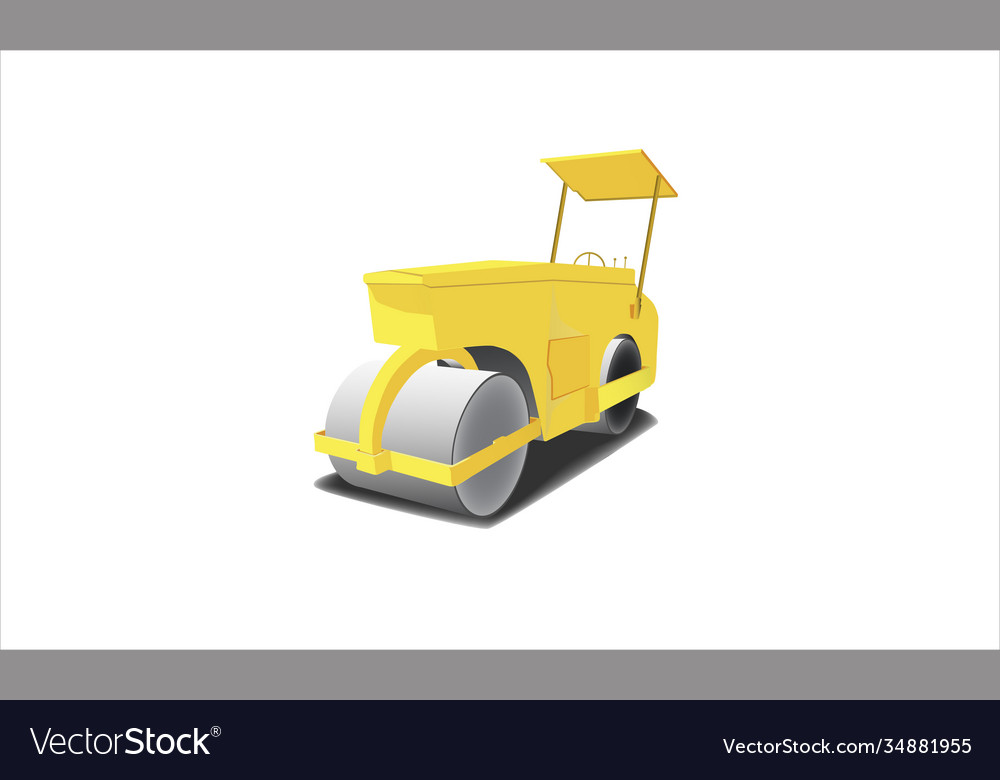 Simple 3d yellow compactor Royalty Free Vector Image