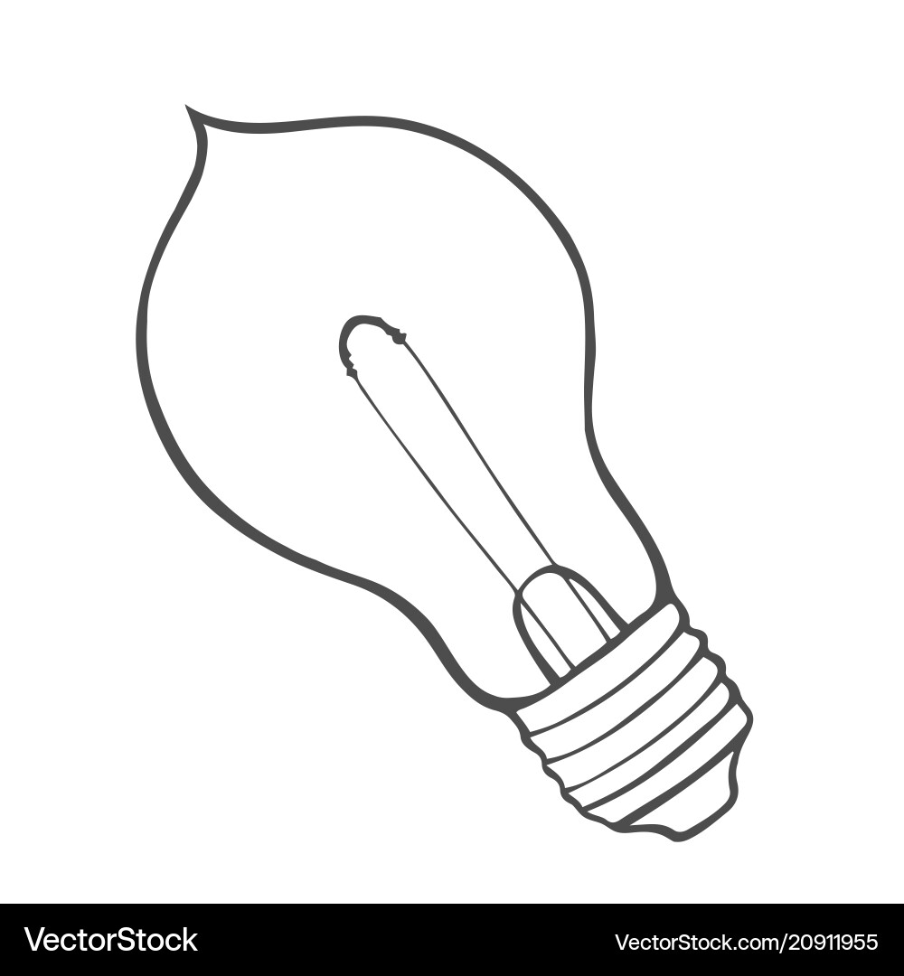 Sketch of glowing light bulb Royalty Free Vector Image