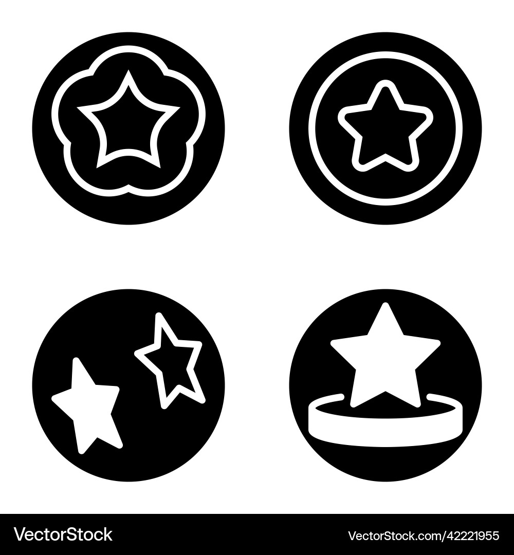Stars1sg flat icon set isolated on white Vector Image