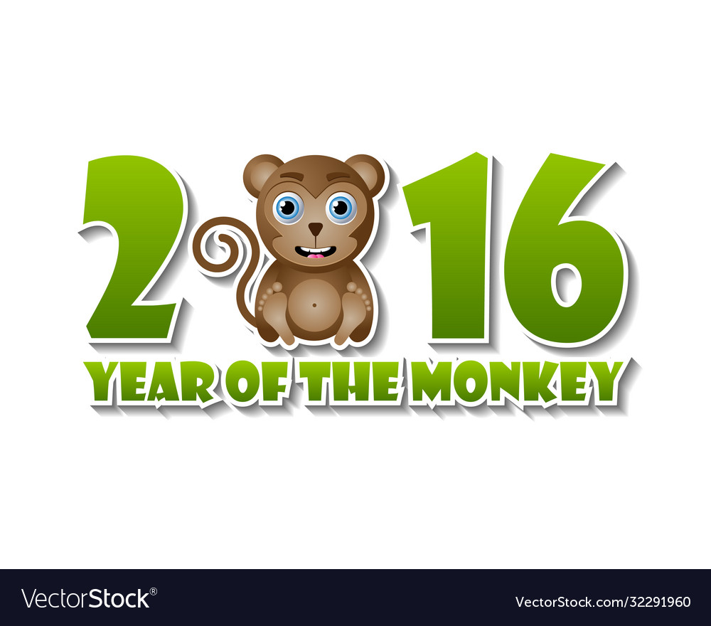 2016 year monkey chinese new year animal Vector Image