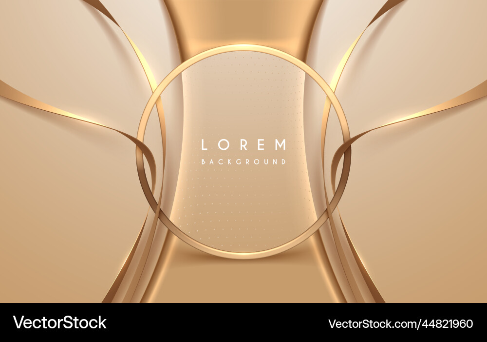 Abstract golden ring with ribbons Royalty Free Vector Image