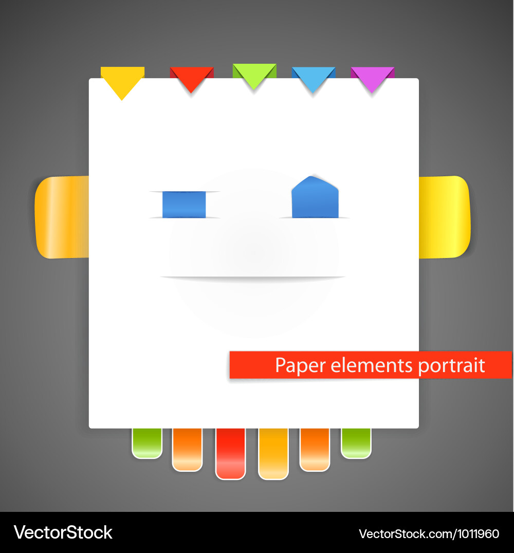 Abstract portrait of paper elements Royalty Free Vector