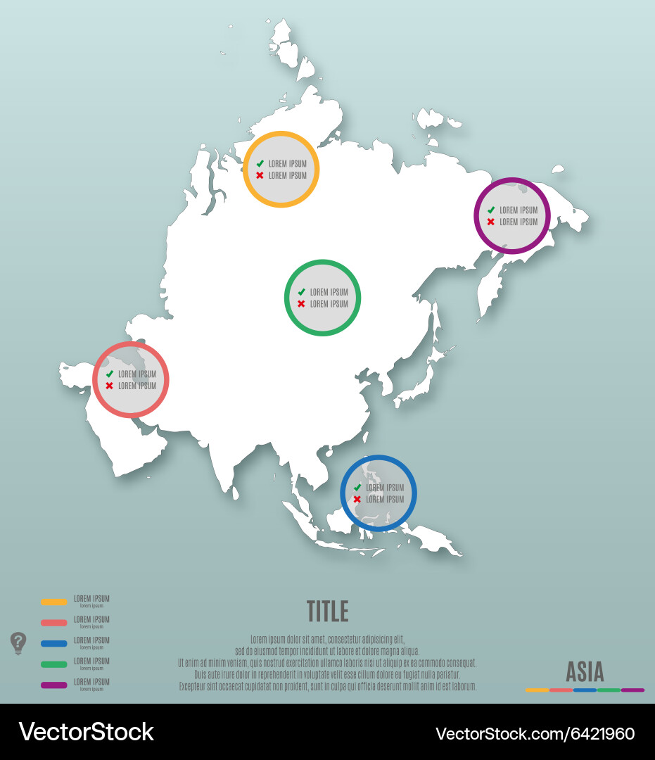 Asia continent template for infographics Vector Image