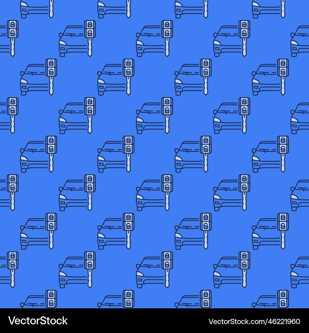 Car rent or hire blue seamless pattern Royalty Free Vector