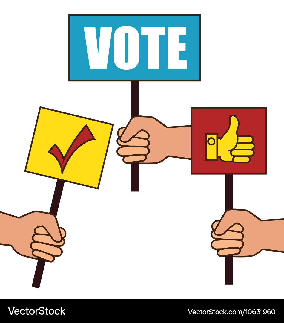 Cartoon elections vote design Royalty Free Vector Image