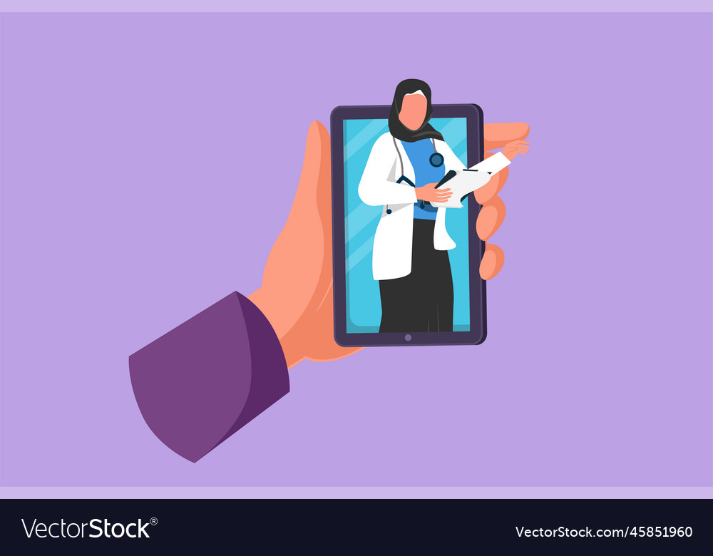 Cartoon Flat Style Drawing Hand Holding Royalty Free Vector