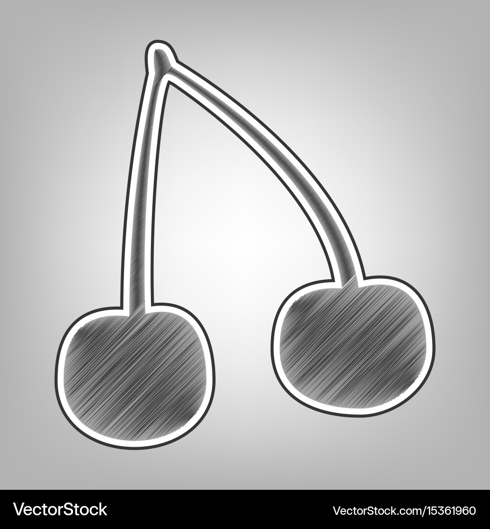 Cherry sign pencil sketch Royalty Free Vector Image
