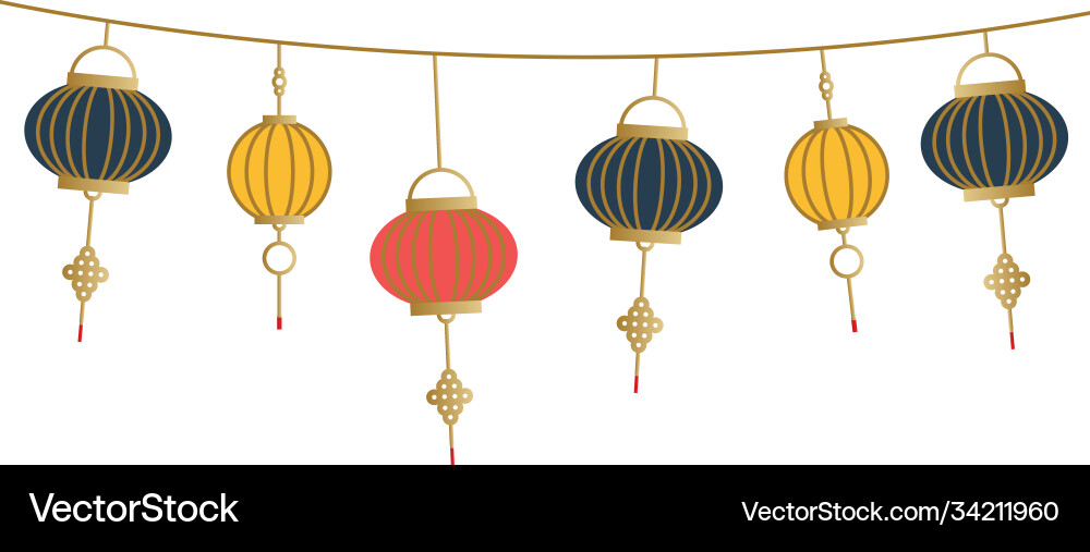 Chinese lamps hanging design Royalty Free Vector Image