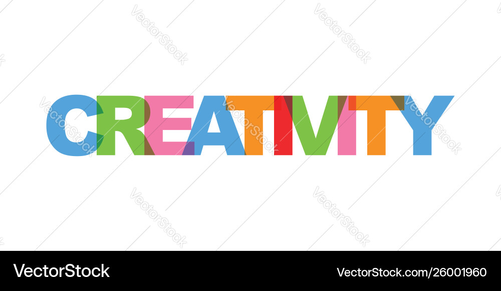 Creativity business card text modern lettering Vector Image