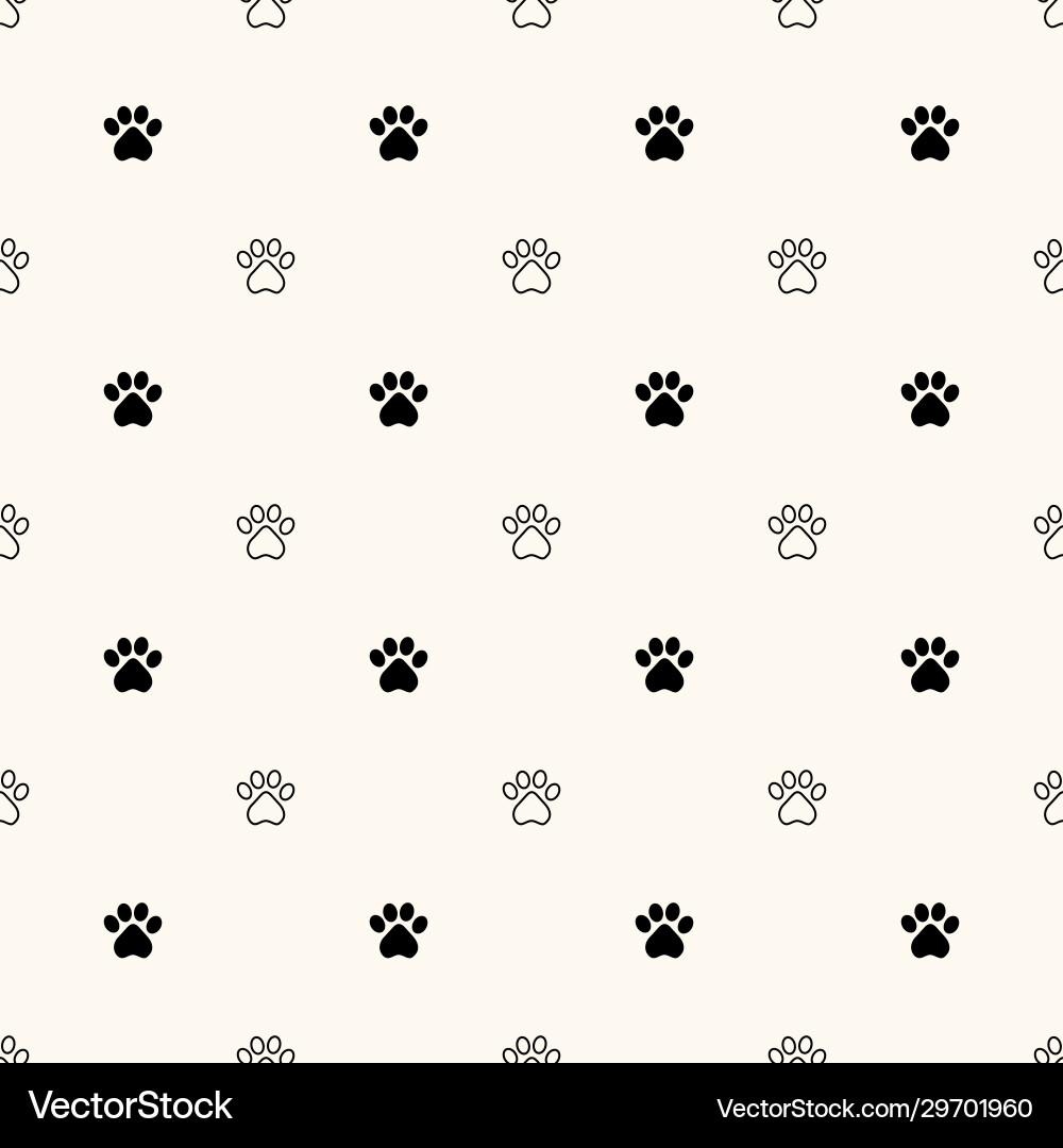 Geometrical seamless pattern with animal paw Vector Image