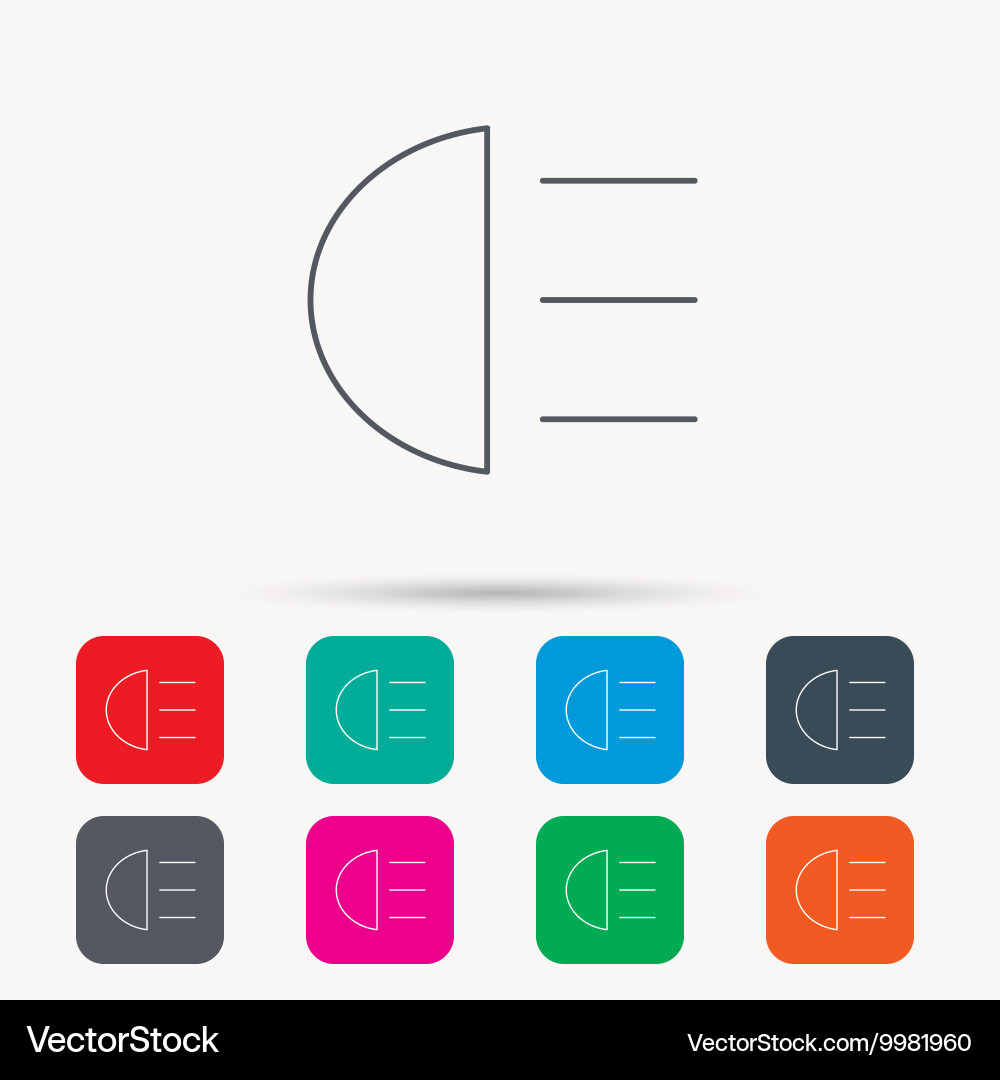 High beams icon distant light car sign Royalty Free Vector