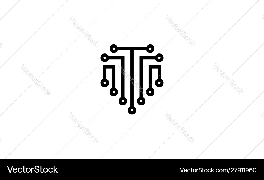 Letter t for technology logo design concept Vector Image