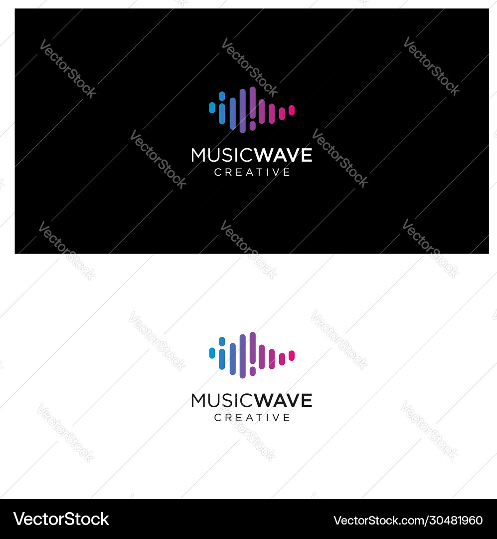 Music wave logo design sound wave Royalty Free Vector Image
