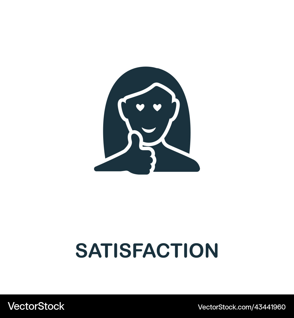 Satisfaction icon monochrome simple line retail Vector Image