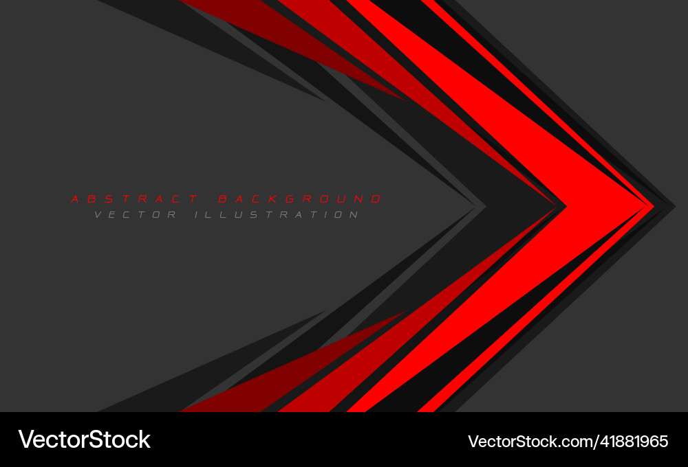 Abstract red arrow speed direction on grey design Vector Image