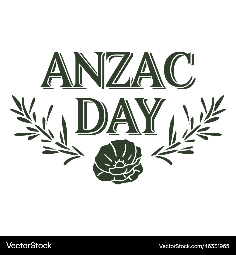 Anzac day sign filled stroke Royalty Free Vector Image