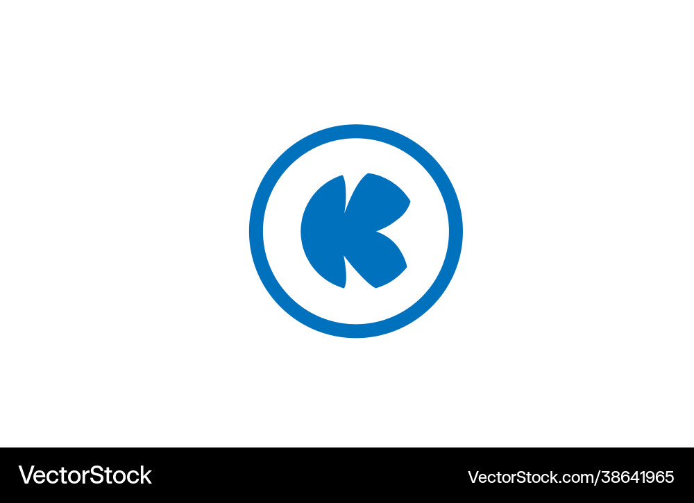Blue k alphabet letter icon logo circle design Vector Image