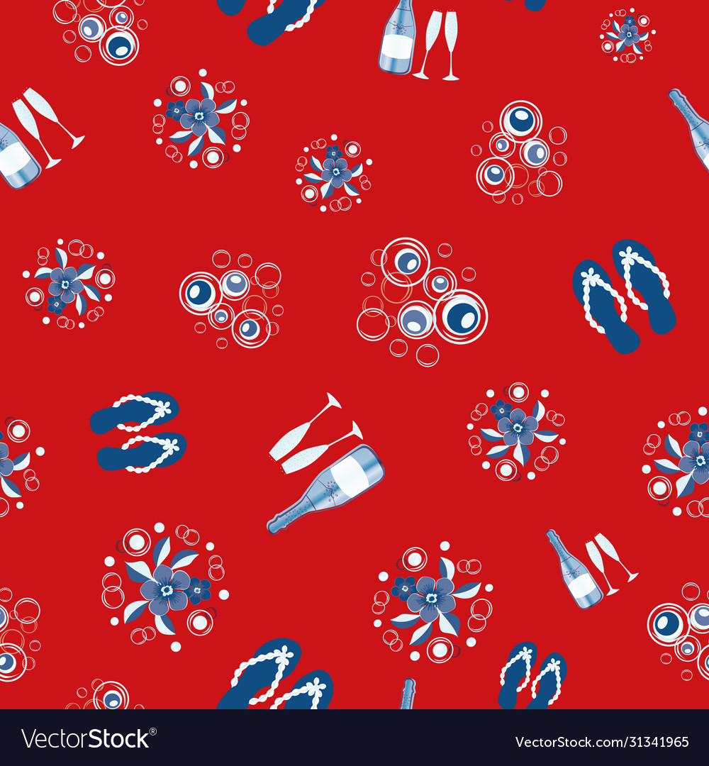 Champagne bottles and flip flop shoe Royalty Free Vector