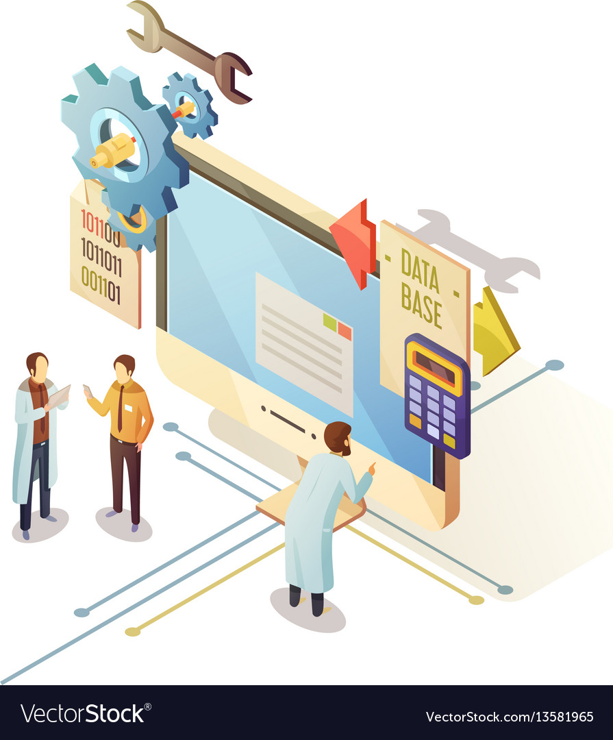 Database isometric Royalty Free Vector Image - VectorStock