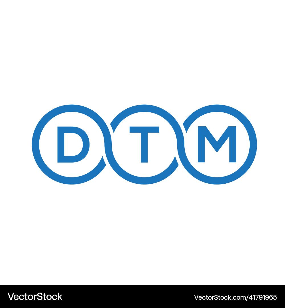 Dtm letter logo design on black backgrounddtm Vector Image