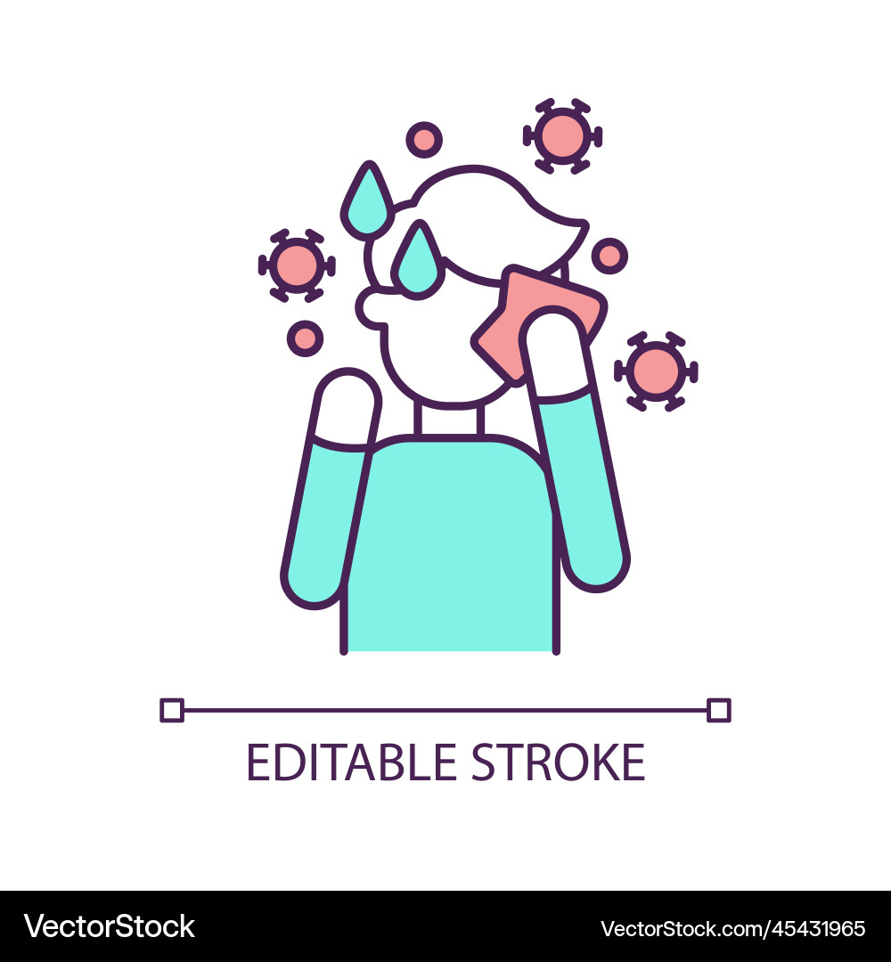 Influenza rgb color icon Royalty Free Vector Image