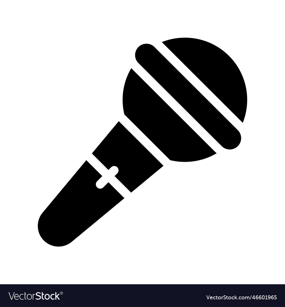 Mic solid icon style eps 10 Royalty Free Vector Image