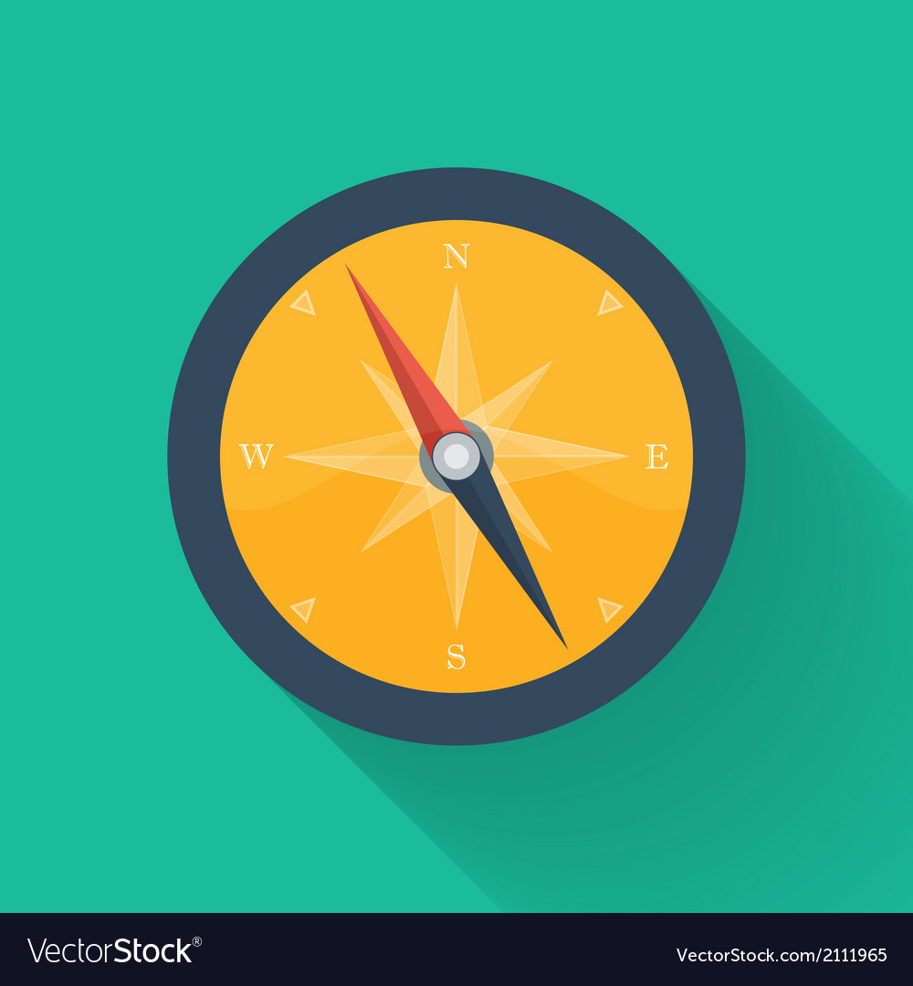 Orange Compass Circle Icon Royalty Free Vector Image