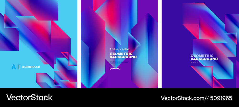 Set of abstract backgrounds overlapping geometric Vector Image