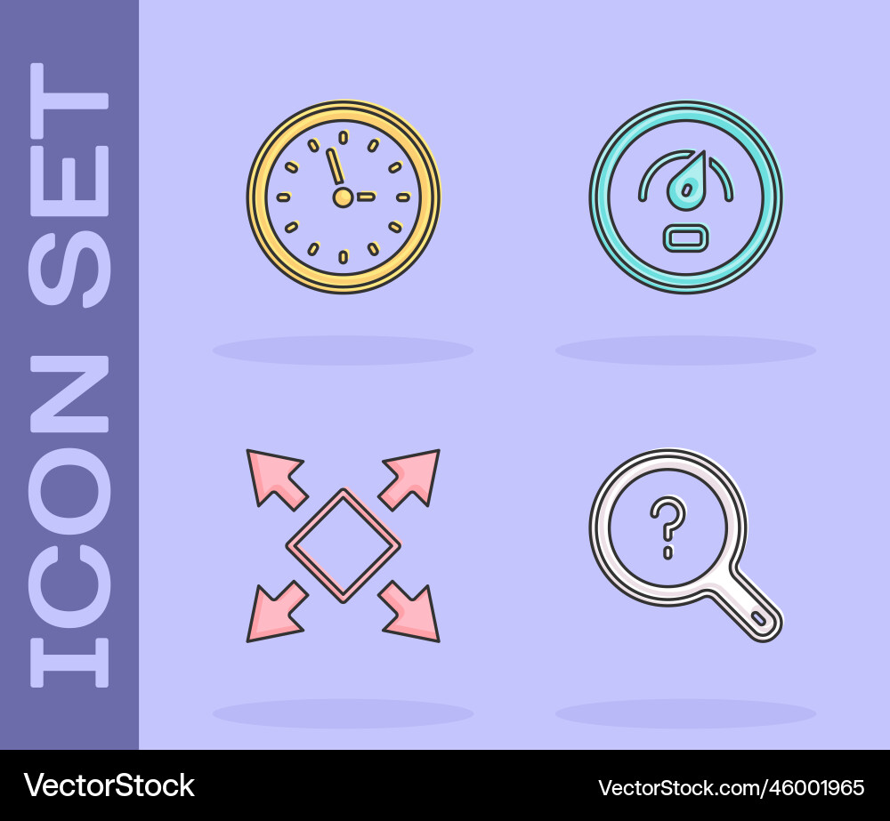 Set unknown search clock many ways directional Vector Image