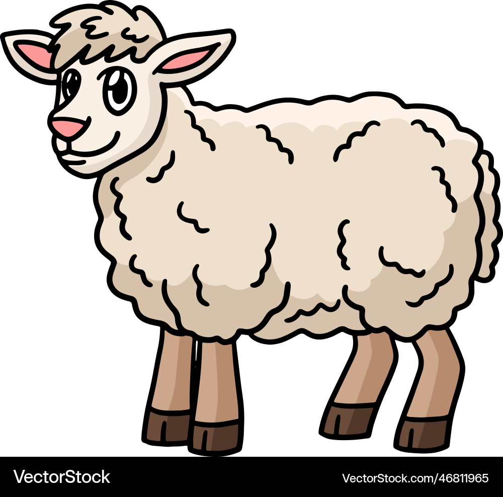 Sheep cartoon colored clipart Royalty Free Vector Image