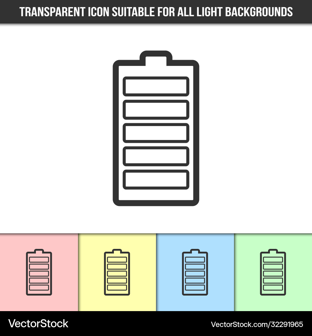 Simple outline transparent battery icon on Vector Image