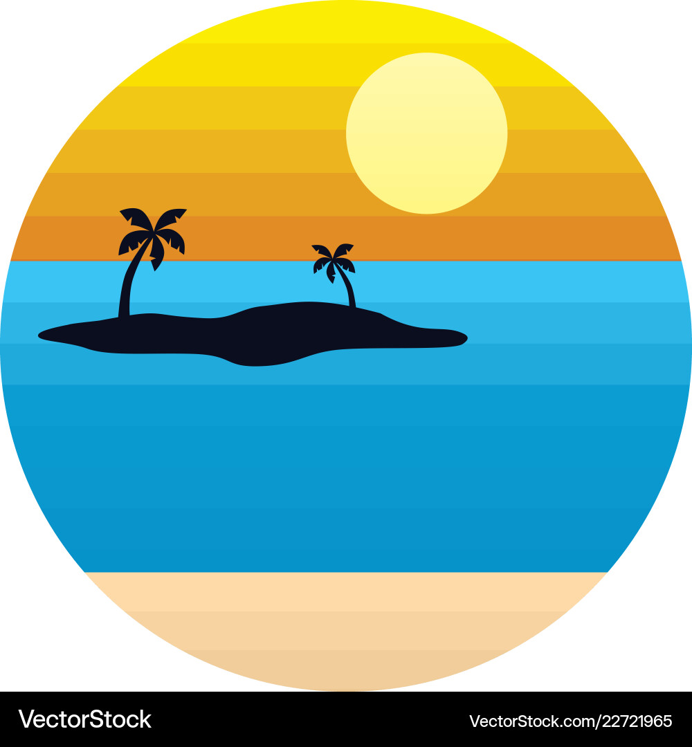 Summer holidays beach sign symbol Royalty Free Vector Image