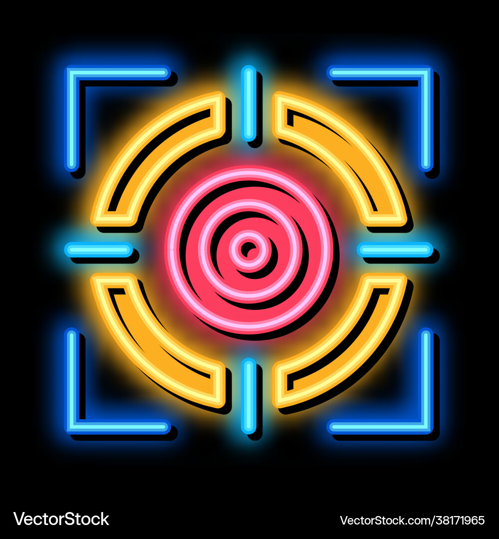 Target achievement administrator neon glow icon Vector Image