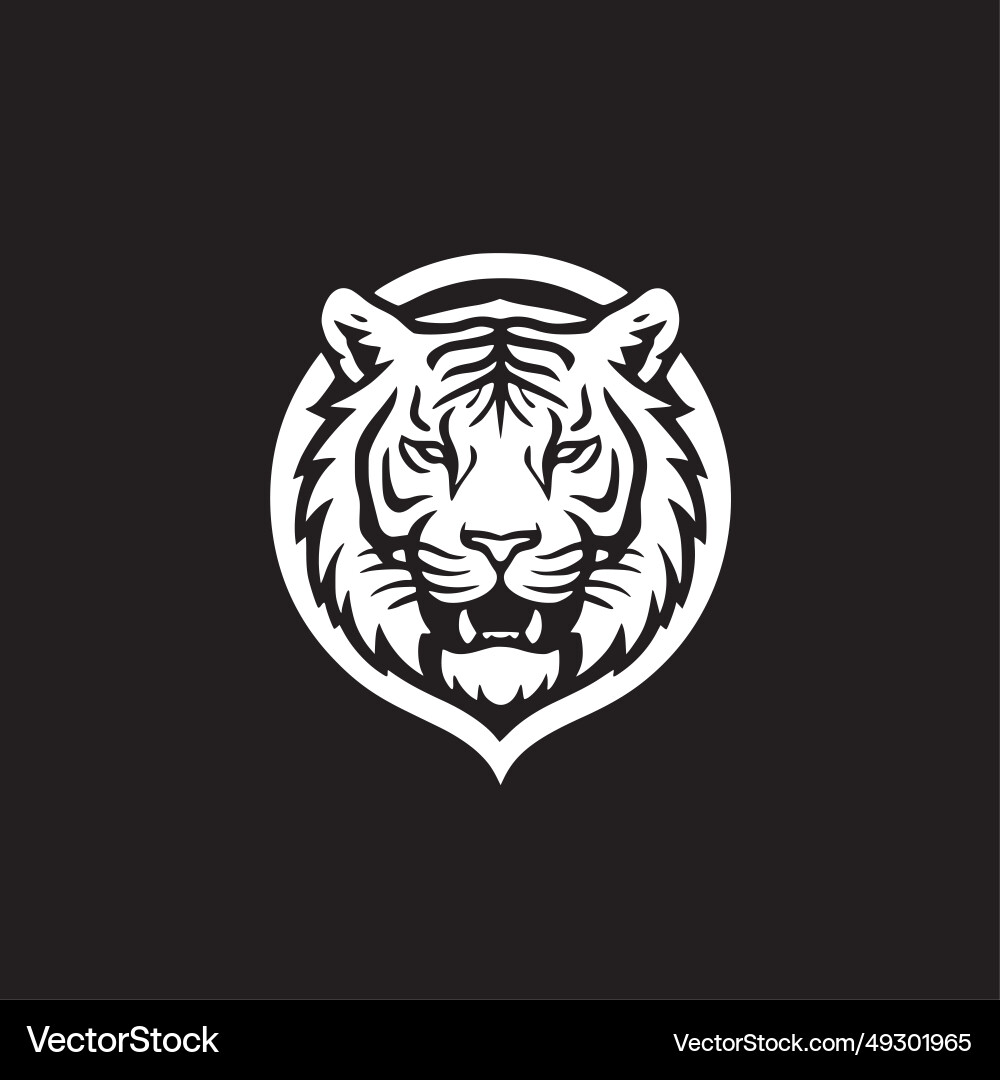 Tiger - black and white isolated icon Royalty Free Vector