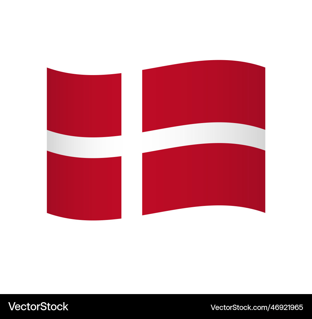 Wavy flag of denmark Royalty Free Vector Image