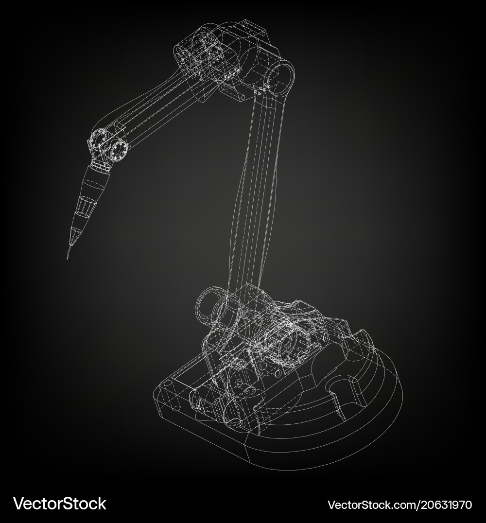 3d model of a welding robot Royalty Free Vector Image